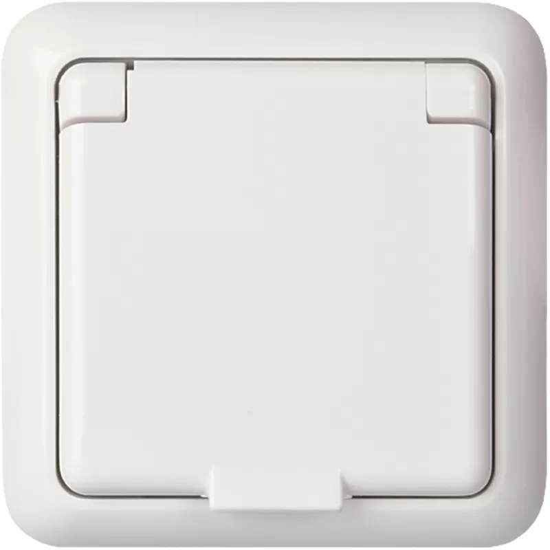 Elso Steckdose 16A komplett IP44 FASHION Steckklemme reinweiß 225044